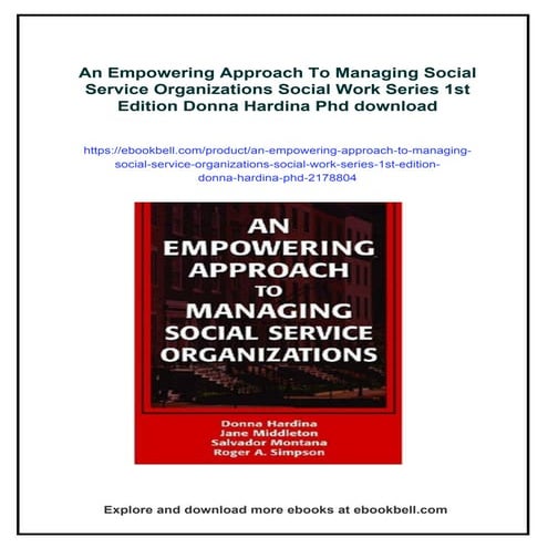 An Empowering Approach To Managing Social Service Organizations Social ...