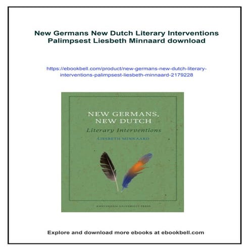 New Germans New Dutch Literary Interventions Palimpsest Liesbeth ...