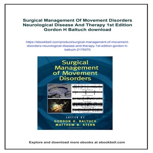 Surgical Management Of Movement Disorders Neurological Disease And ...