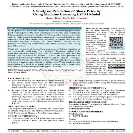 A Study on Prediction of Share Price by Using Machine Learning LSTM ...