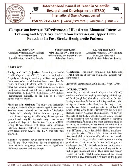 Comparison of Task Oriented Approach Versus Proprioceptive ...