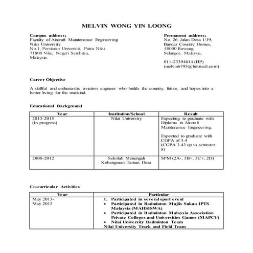 Melvin-resume | DOCX