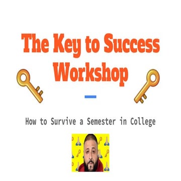 The Key to Success Workshop (1) | PPT