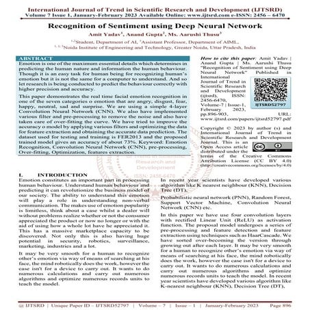 Recognition Of Sentiment Using Deep Neural Network Pdf
