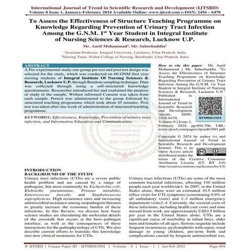 To Assess the Effectiveness of Structure Teaching Programme on ...