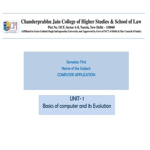 Computer Application | PPT