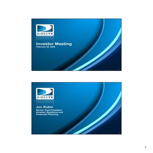 direc tv group The DIRECTV Group, Inc. Investor Day | PDF