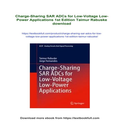 Charge-Sharing SAR ADCs for Low-Voltage Low-Power Applications 1st ...