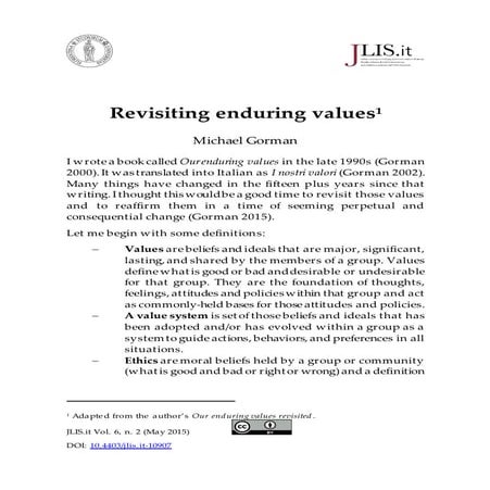 Revisiting enduring values | PDF