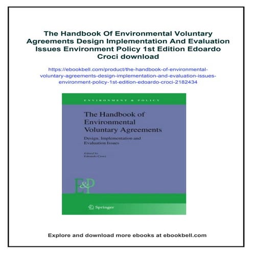The Handbook Of Environmental Voluntary Agreements Design ...