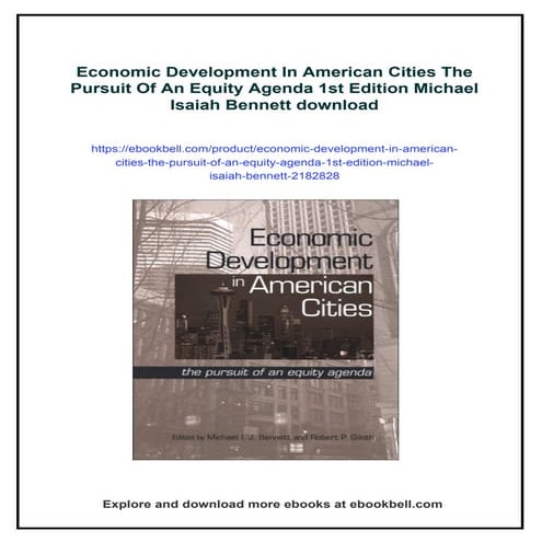 Economic Development In American Cities The Pursuit Of An Equity Agenda 1st Edition Michael ...