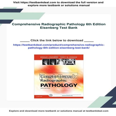 Comprehensive Radiographic Pathology 6th Edition Eisenberg Test Bank | PDF