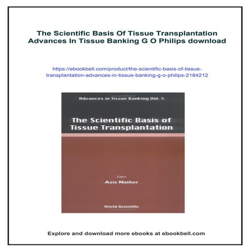 The Scientific Basis Of Tissue Transplantation Advances In Tissue ...