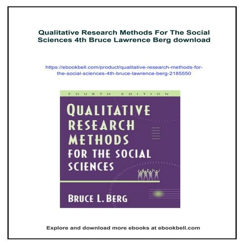 Qualitative Research Methods For The Social Sciences 4th Bruce Lawrence Berg | PDF