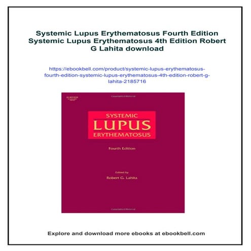 Systemic Lupus Erythematosus Fourth Edition Systemic Lupus Erythematosus 4th Edition Robert G ...