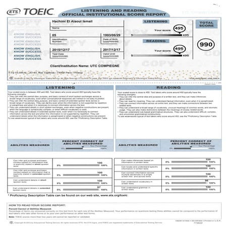 TOEIC results | PDF