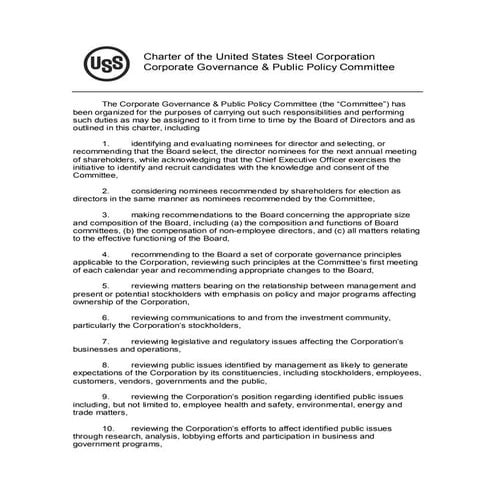 Governance Committee Charter | PDF