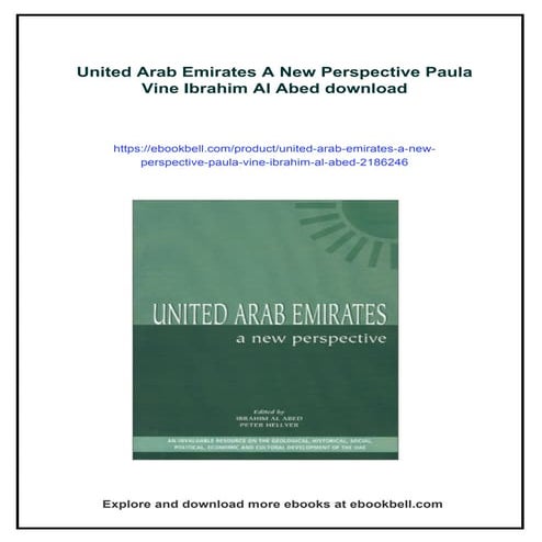 United Arab Emirates A New Perspective Paula Vine Ibrahim Al Abed | PDF