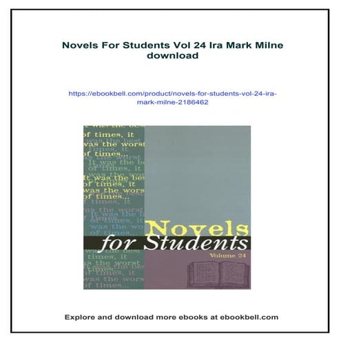 Novels For Students Vol 24 Ira Mark Milne | PDF