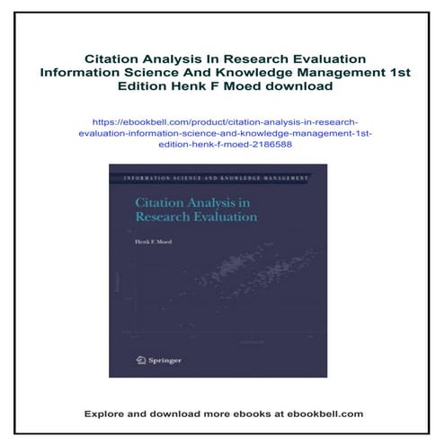 Citation Analysis In Research Evaluation Information Science And ...
