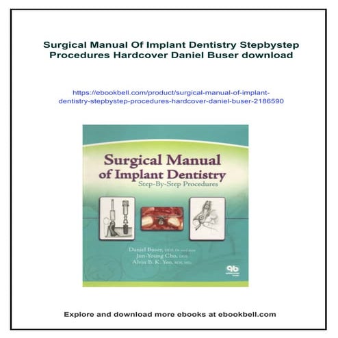 Surgical Manual Of Implant Dentistry Stepbystep Procedures Hardcover ...