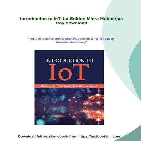 Introduction to IoT 1st Edition Misra Mukherjee Roy | PDF