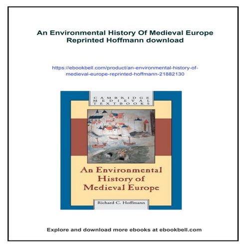 An Environmental History Of Medieval Europe Reprinted Hoffmann | PDF