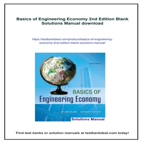 Basics of Engineering Economy 2nd Edition Blank Solutions Manual | PDF