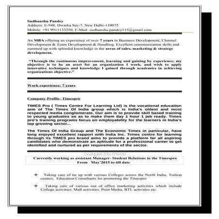 Sudhanshu Resume | DOC