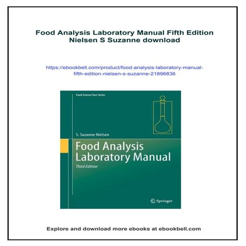 Food Analysis Laboratory Manual Fifth Edition Nielsen S Suzanne | PDF