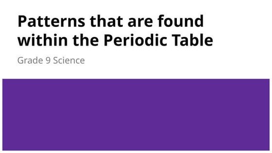 Periodic table ppt | PPT