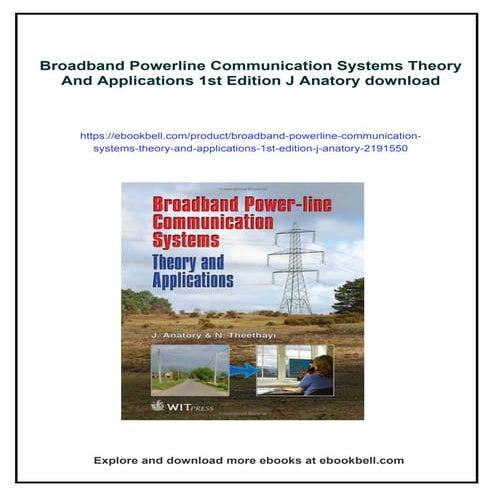 Broadband Powerline Communication Systems Theory And Applications 1st ...