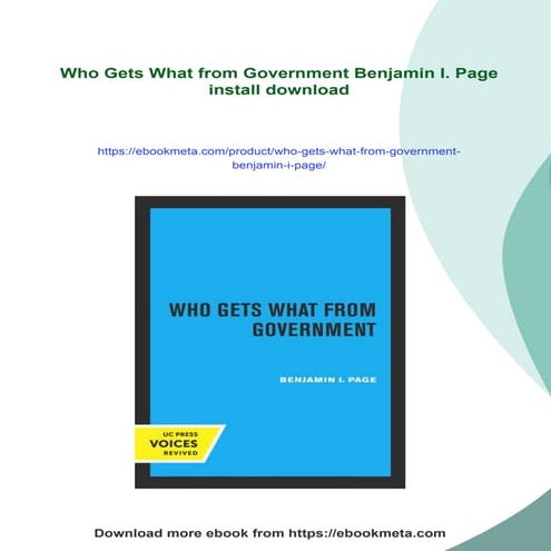 Who Gets What from Government Benjamin I. Page | PDF