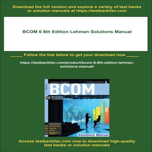 BCOM 6 6th Edition Lehman Solutions Manual | PDF