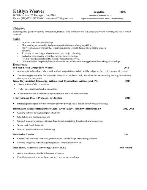 resume no cover letter 2 | PDF