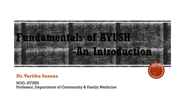 Introduction of ayush | PPTX | Alternative Medicine | Wellness