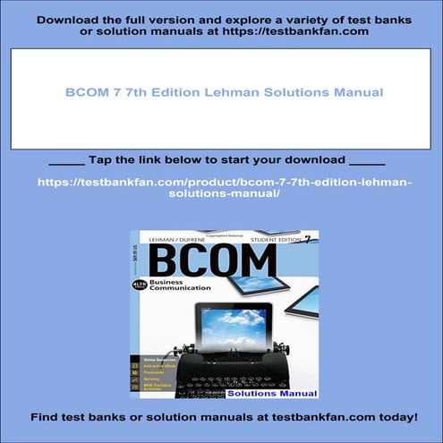 BCOM 7 7th Edition Lehman Solutions Manual | PDF