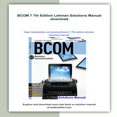 BCOM 7 7th Edition Lehman Solutions Manual | PDF