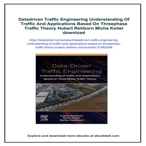 Datadriven Traffic Engineering Understanding Of Traffic And ...