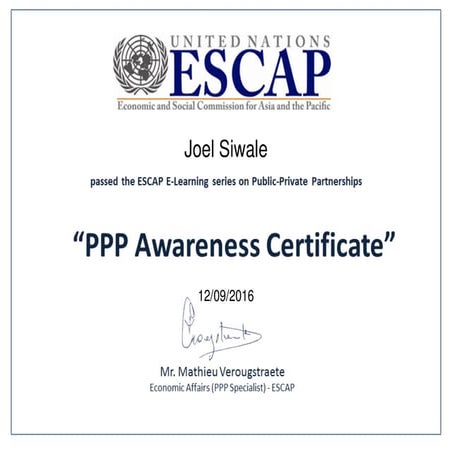 PPP Awareness Certificate _ UNESCAP | PDF