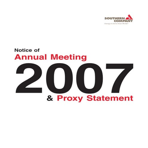 southern Proxy Statement 2007 | PDF | Business Accounting & Finance | Business