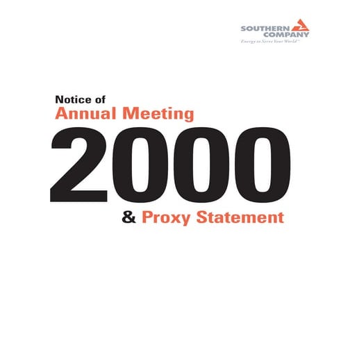 southern Proxy Statement 2000 | PDF | Business Accounting & Finance | Business