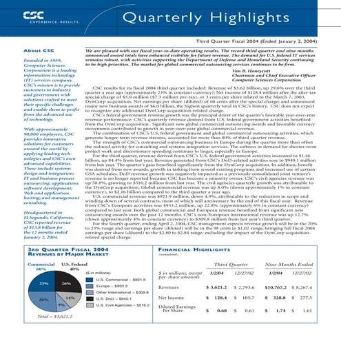 computer sciences FY 2004 Q3 | PDF