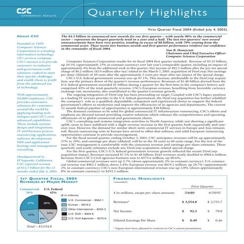 computer sciences FY 2004 Q3 | PDF