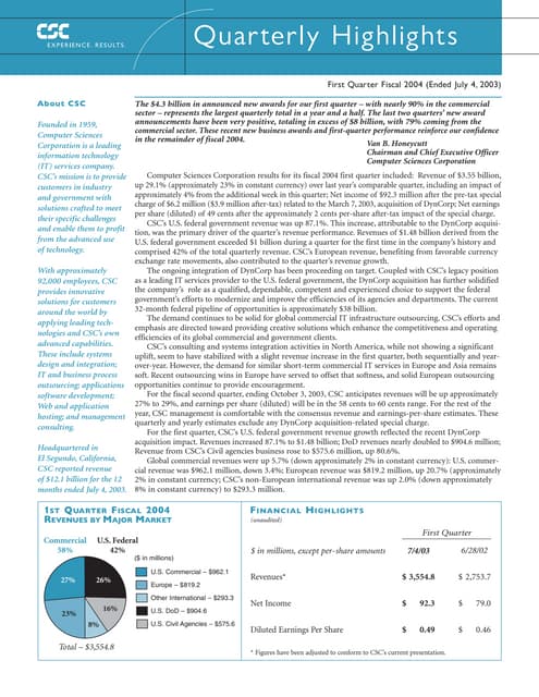 computer sciences FY 2004 Q3 | PDF