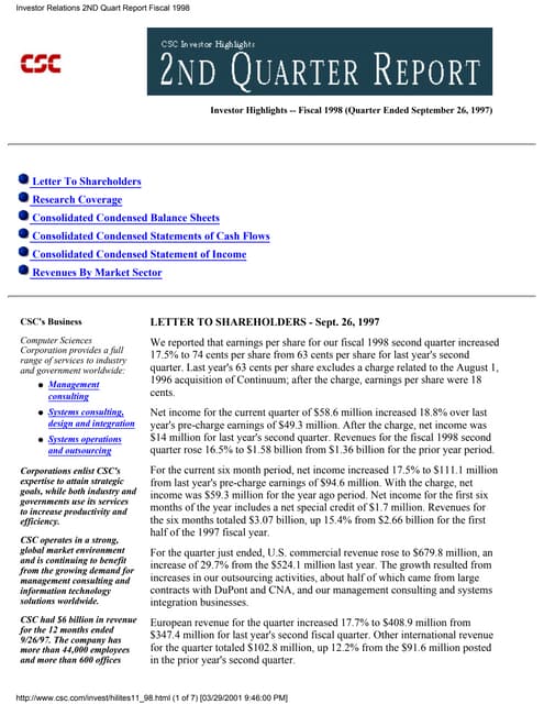 computer sciences FY 1997 Q1 | PDF