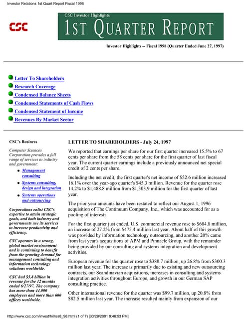 computer sciences FY 1997 Q1 | PDF