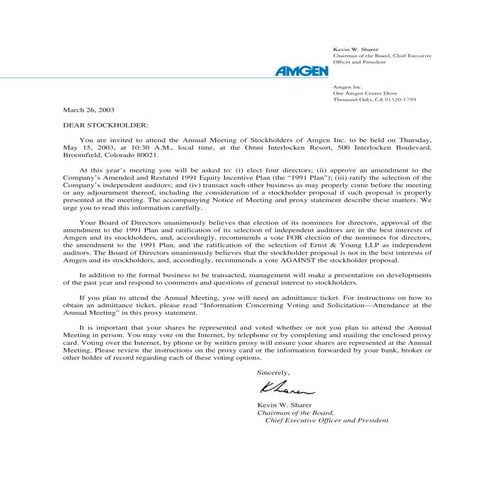 amgen Investors_2003_Proxy | PDF