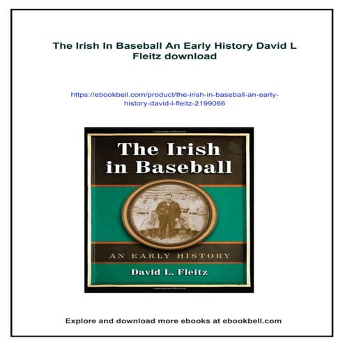 The Irish In Baseball An Early History David L Fleitz | PDF