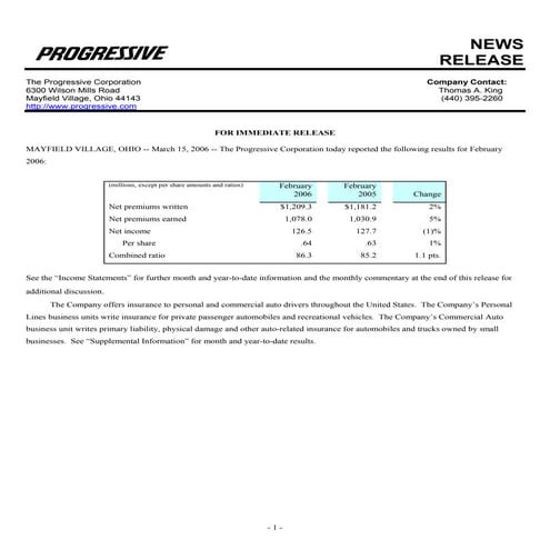 .progressive mreport-02/06 | PDF